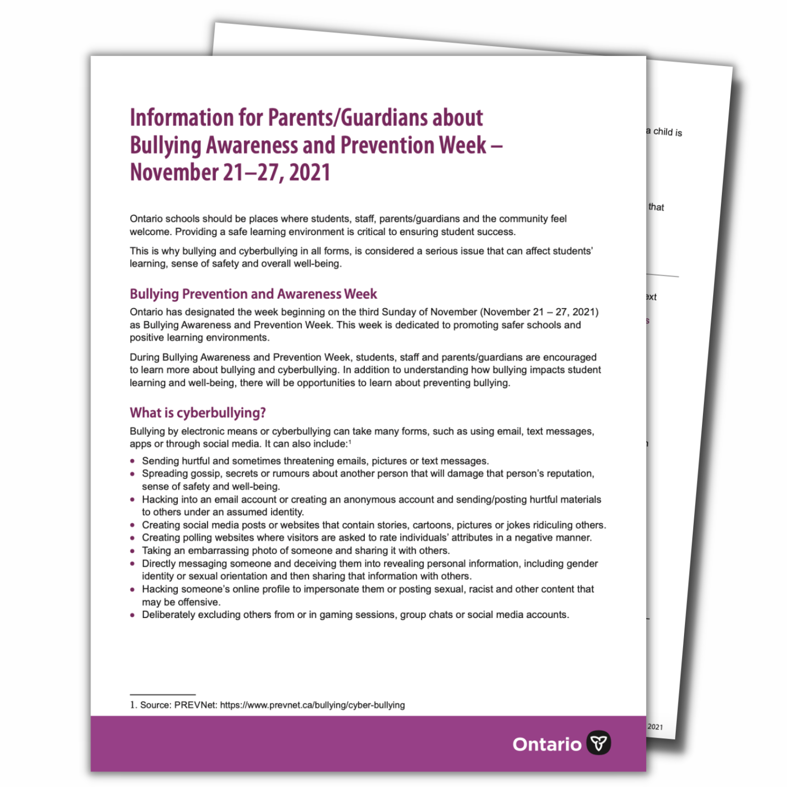 Bullying Awareness and Prevention Week 2021 - St. Charles College